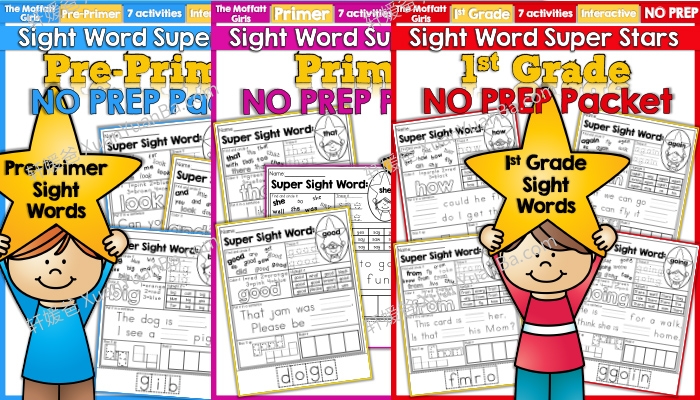 《Sight Words Super Stars 1-5册》高频词趣味涂色练习纸PDF 百度云网盘下载 – 轩媛爸